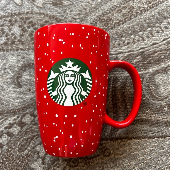 Starbucks | Kitchen | Starbucks Red Mug With White Speckles Festive ...